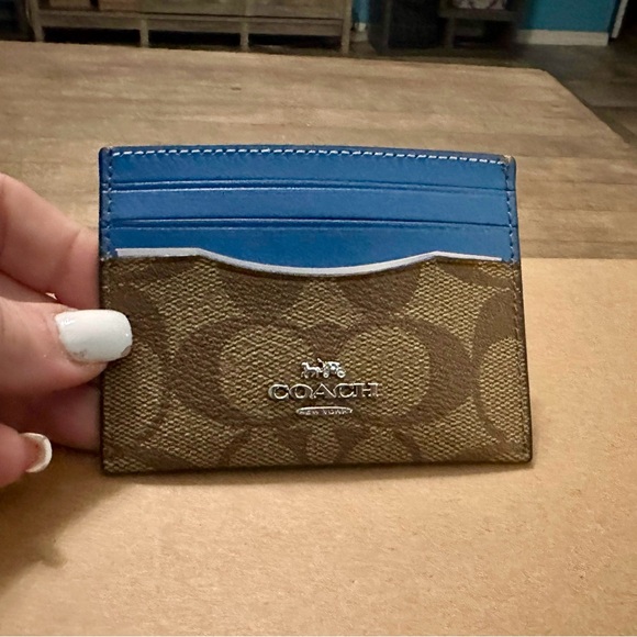 Coach | Accessories | Coach Canvas Leather Signature Id Card Case In ...